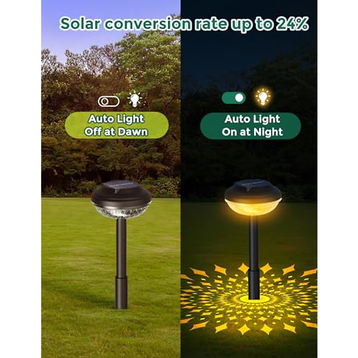 Staffzille Solar Pathway Lights 8 Pack, Solar Lights Outdoor Waterproof IPX5, 200lm Brightness Up to 10 Hours Auto On/Off Decorative Solar Lights for Outside Garden, Landscape, Yard, Patio, Driveway
