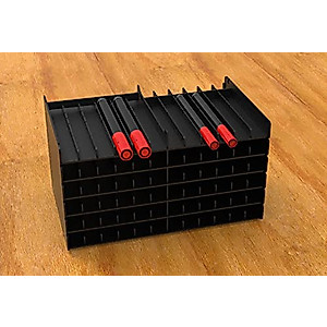 TOOLI-ART 72 Art Marker Storage Tray Desk Organizer Holder, Adjustable Dividers, Modular, Expandable, Stackable, Fit Most Pen, Pencil, Brushes. School, Home, Multi Purpose Tinted Plastic 6 Trays