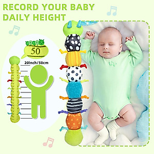 Baby Girl Toys 0-6 Months, Baby Soft Stuffed Animal Toys with Multi Textures,Rattle,Crinkle,Baby Girl Gift, Baby Girl Toys 6 to 12 Months,Infant 3 4 5 7 8 10 Months Old Baby Toys,Caterpillar-Green