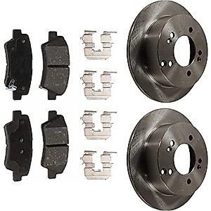 NEWBAILUN Brake Rotor Brake Pad Kit Fits Rear Solid 2-Wheel (Cast Iron),Repair your car and revitalize it