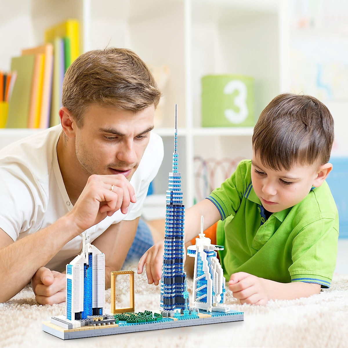DOLBLOCK Architecture Dubai Skyline Collectible Model Building Kit Micro Mini Blocks Sets for Adults Toy Present Model Kit for Kids, 2545 Pieces