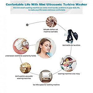 astideer Portable Mini Washing Machine Dishwasher Turbo Washer, Ultrasonic Waves with USB Power & US Plug, Stain Removing, Water Energy Saving, for Personal Laundry Travel Business