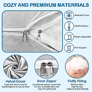 Pregnancy Pillows, U Shaped Full Body Pillow with Washable Velvet Cover, 55 Inch Maternity Pregnancy Pillows for Sleeping, Support for Back, HIPS, Legs, Belly for Pregnant Women (Light Gray)