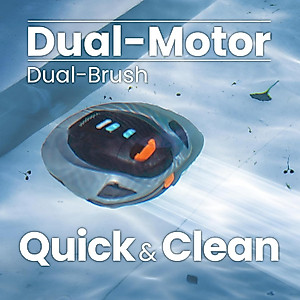 Vidapool Cordless Robotic Pool Vacuum Cleaner,Portable Swimming Pool Vacuum Self-Parking Technology with LED Indicator,Ideal for Above Ground/Flat Pools up to 860 Sq.Ft,Lasts 90 Mins-Grey