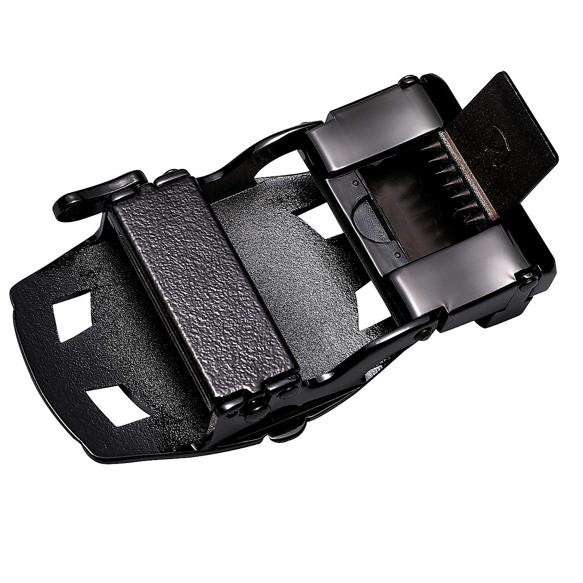 Barry.Wang Black Belt for Men Dragon Designer Buckle Chinese Sliding Belt Large Leather Strap
