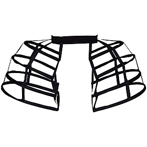 Pannier Petticoat Women Victorian Bustle Cages Hoop Skirt Cage Skirt for Women (Black 4 Hoops)