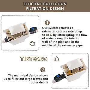 Tintsabo Rain Barrel Diverter Kit, Rainwater Collection System with Rain Barrel Spigot, Rain Barrel Diverter Fits for 2x3 or 3x4 Inch Downspout Diverter, Filtering Large Debris