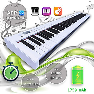 Dulcette DC11 88-Key Portable Piano Keyboard | Built-In Speakers | Semi-Weighted Keys | Sustain Pedal MIDI/USB | Electric Keyboard Piano 88-Keys | Music Stand | FREE CARRYING BAG