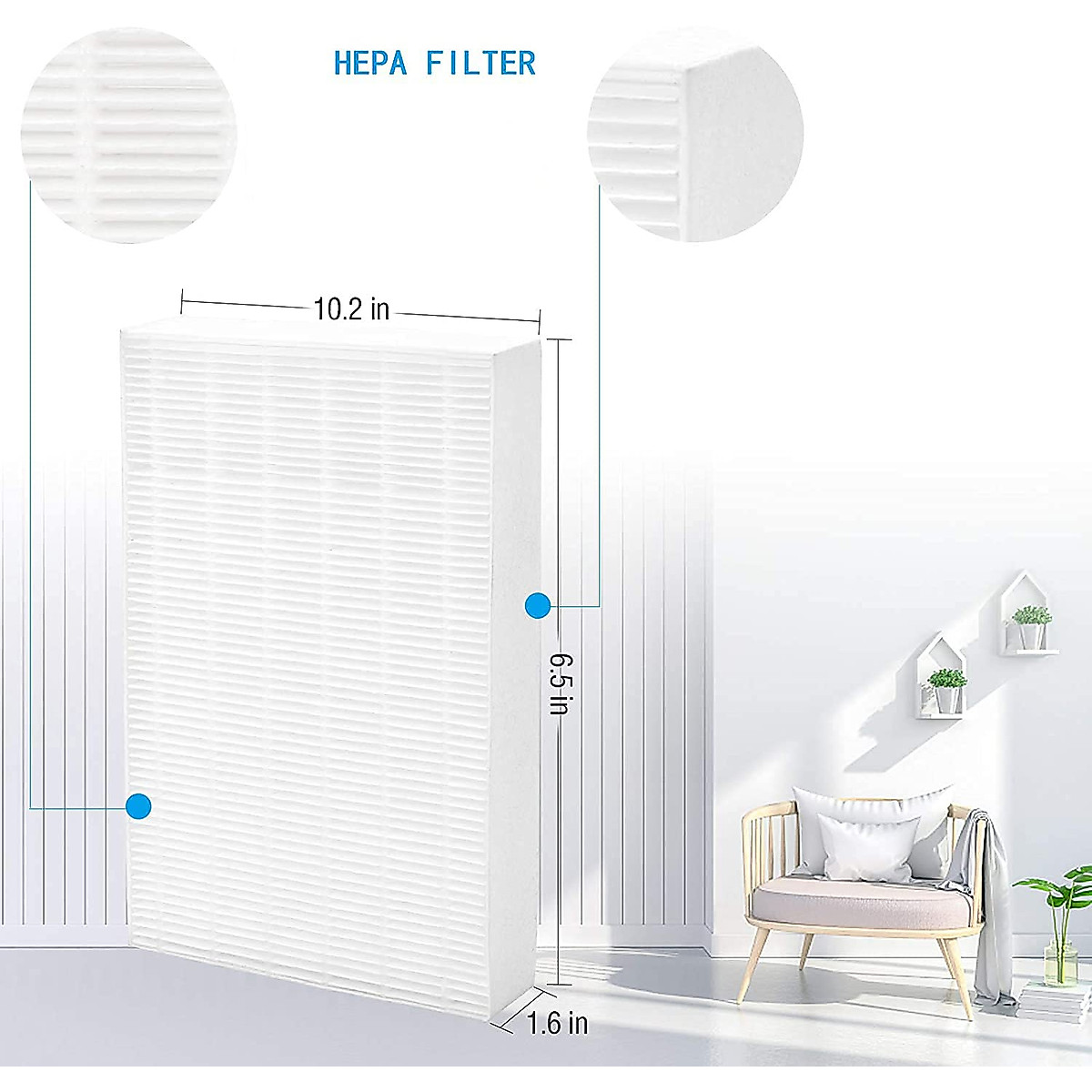 KEYJINIU 6 PACK HPA300 Replacement Filter HRF-R3 HRF-R2 HRF-R1, Compatible with Honeywell Series HPA090, HPA100, HPA200, HPA250 & HPA300