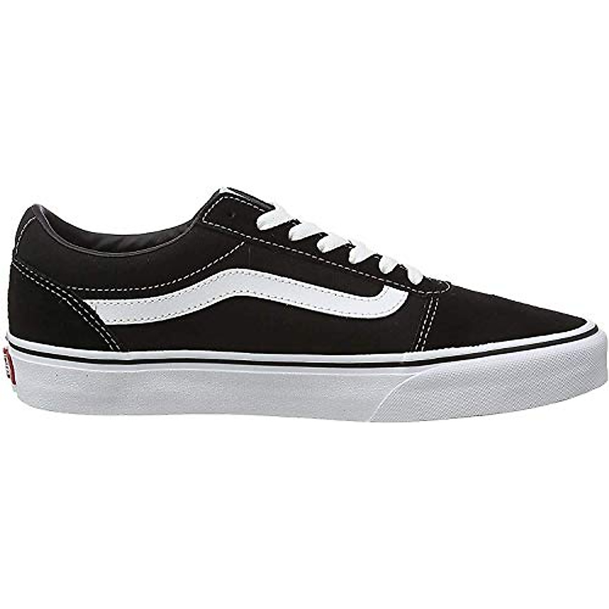 Vans Men's Ward Sneaker, Black Suede Canvas Black White C24, 14