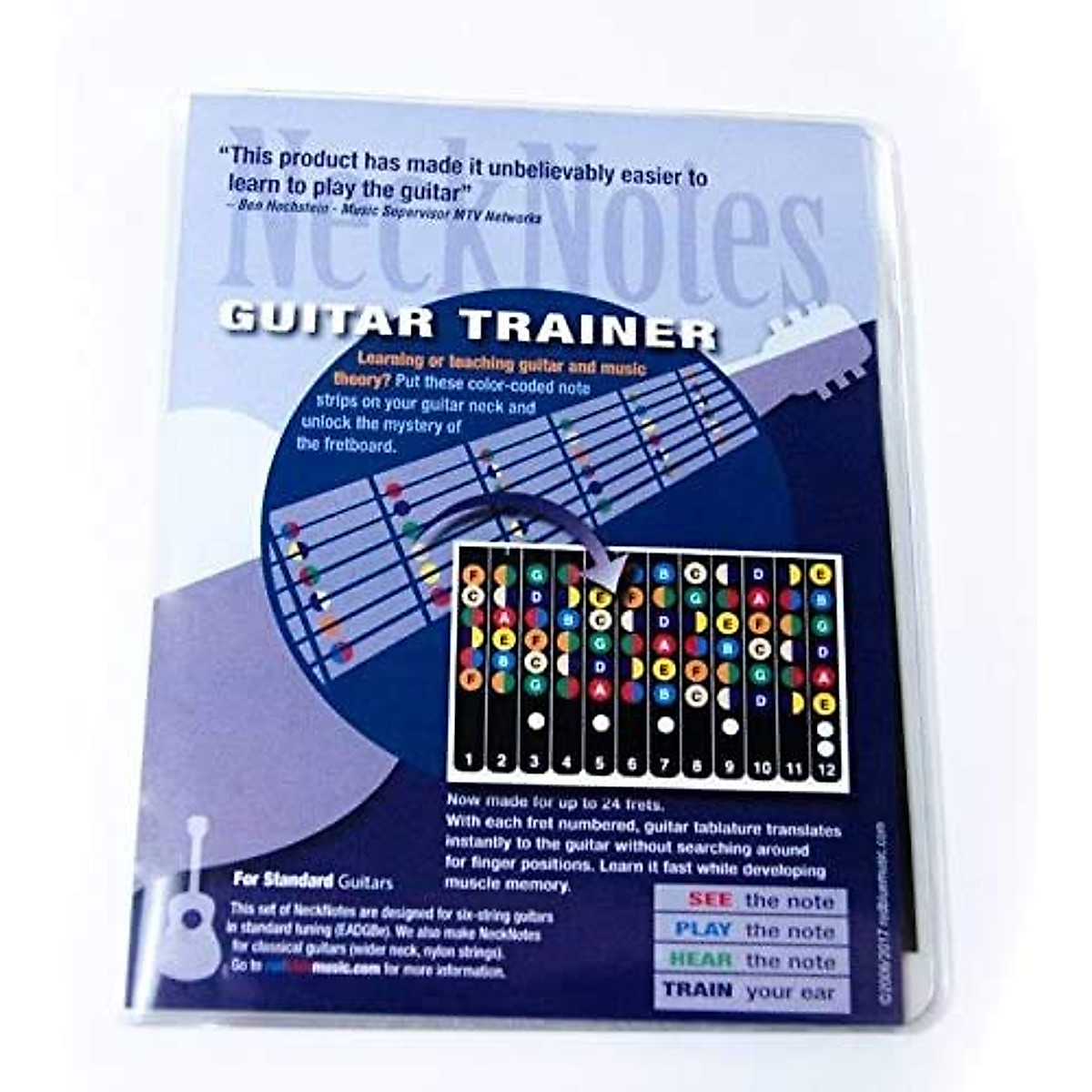 NeckNotes Guitar Trainer | Color Coded Fretboard Fret Map Guitar Note Stickers for Beginner to Advanced Learning of Guitar and Music Theory | Standard Edition (For Acoustic and Electric Guitars)