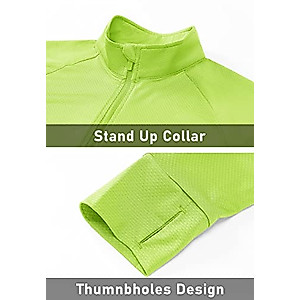 MAGCOMSEN Women's Lightweight Workout Jackets UV Protection Jacket Long Sleeve Shirts Running Fishing Hiking Shirts Fluorescent Yellow XL