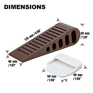 XQDWX Rubber Door Stopper, Anti-silp Soft TPR Sturdy Stackable Door Stop Wadge for Bottom of Heavy Duty Door on Multi Floor Carpet Concrete Tile Wood, 3 Pack Brown, 205DS-BR-3