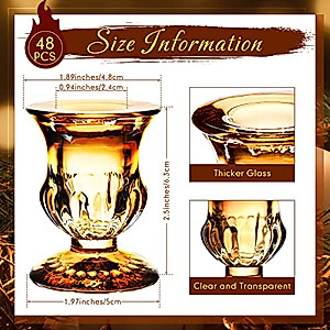 48 Pieces Glass Taper Candle Holders 2.5 Inch Clear Glass Taper Candlestick Holders Bulk Elegant Glass Candle Holders for Table Centerpiece Wedding Christmas Thanksgiving Party Decor (Gold)
