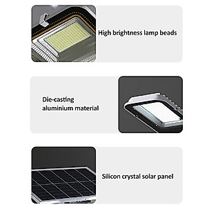ZXXHNNAIH 300W Solar Street Light, LED Solar Street Lights Outdoor Waterproof, Dusk to Dawn Bright Street Lights Solar Powered with Remote Control for Parking Lot Patio,Yard and Garage
