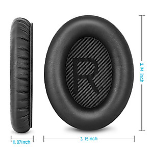 Powdiom Upgraded Professional Replacement Ear Pads for Bose QC35 & QC35ii QuietComfort 35 Headphones,Ear Pads with Softer Leather,Noise Isolation Foam,Added Thickness