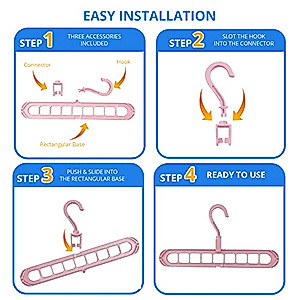 HandyAndy Space Saving Hangers for Clothes (8 Pack) Multi Storage Magic Hangers & Collapsible Hangers | Wonder Hangers for Closet Organizer - Foldable Hanger Stacker for Wardrobe, College Dorm Rooms