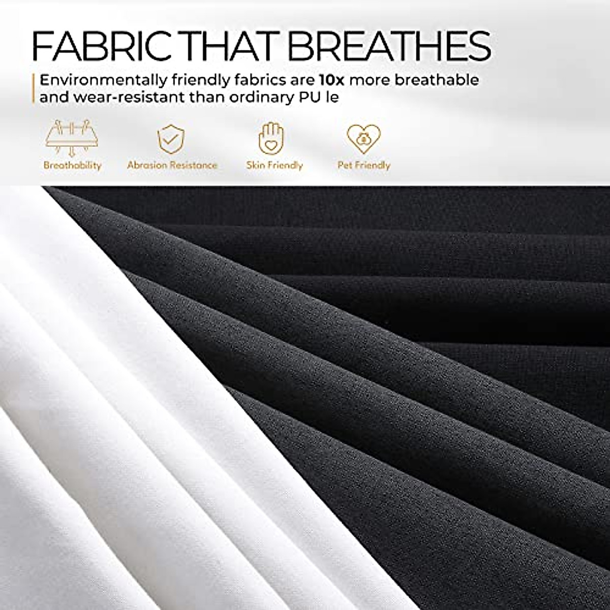 Vigosit Gaming Chair with Footrest, Fabric Gamer Chair with Lumbar Support Pillow, Computer Game Chairs for Adults, Big and Tall Office Chair Gaming 300LBS (Black White)