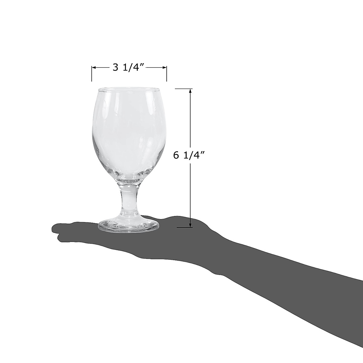 Red Co. Belluno Classic Clear Glasses for Water, Juice, Liquor - Wine Goblets - Set of 6 (13.5 Ounces)