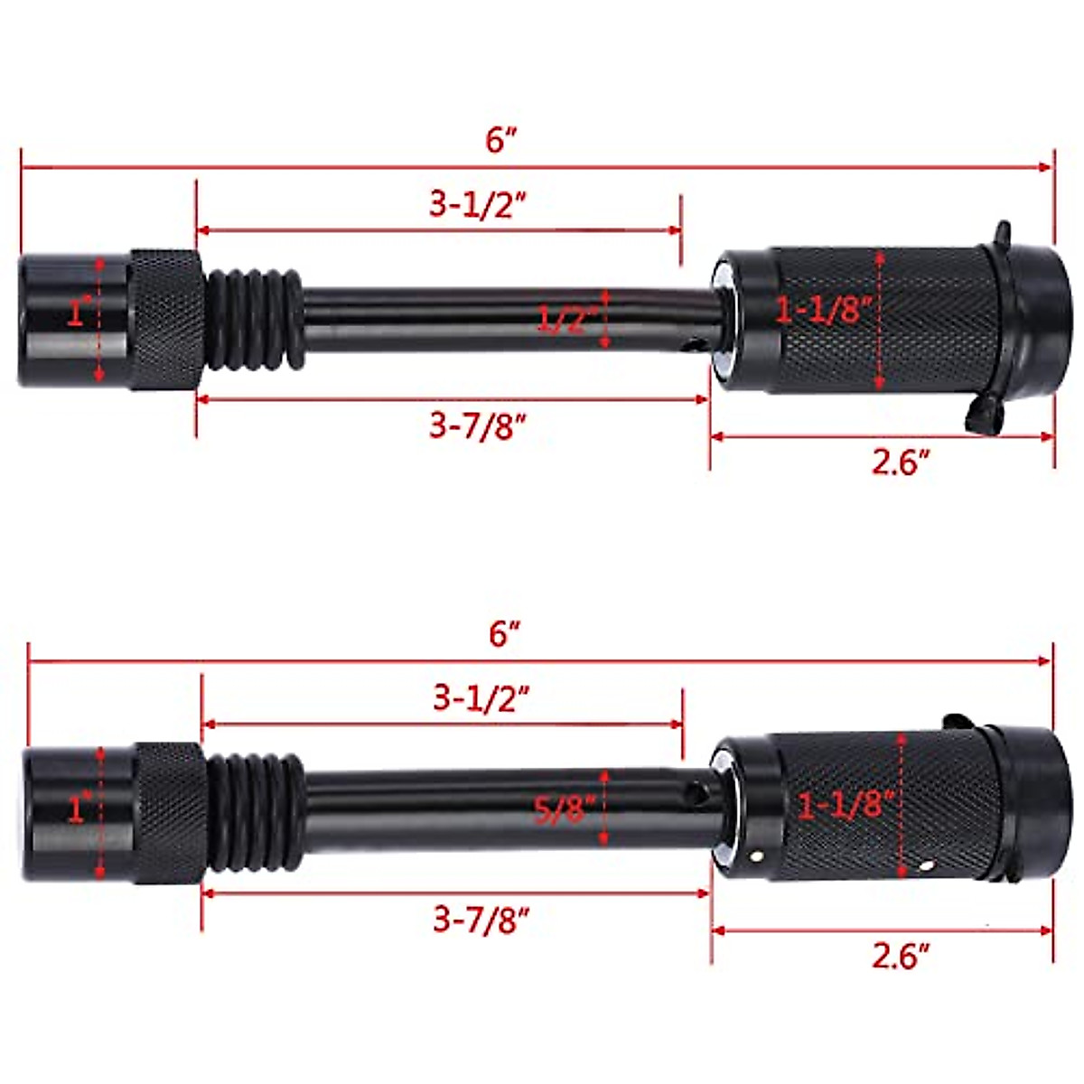 TYT 1/2" and 5/8" Trailer Hitch Lock Pin with Extra Long 3-1/2" Span, Fits 1-1/4", 2", 2-1/2" Receiver with 2 Safety Clips, 10 Anti Rattle O-Rings, Keyde Alike (1/2"+5/8")