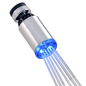 LDR Industries 530 2165TL LED Faucet Aerator Red to Blue Temperature Indicator Light for Hot or Cold, Chrome, 55/64"-15/16" x 27