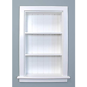 Fox Hollow Furnishings 14x24 Aiden Wall Niche (White w/Beadboard Back)