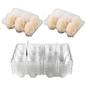 Luckgy 36pcs Pack Clear Plastic Egg Carton Eco-Friendly Egg Tray Holder, Holds 6 Eggs Securely, for Refrigerator Storage, Family, Chicken Farm, Market, Camping, Picnic, And Travel