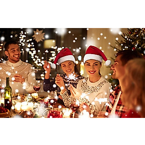 BSVI Christmas Hat, Santa Hat Holiday for Adults Unisex Velvet Comfort Extra Thicken Fur Xmas Hat for New Year Festive Party