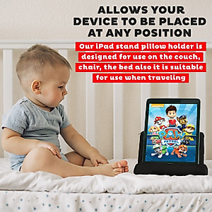 Ideas In Life iPad Pillow Holder Stand for Lap - Tablet Pillow for iPad - Universal Phone and Tablet Sofa Can Be Used on Floor, Desk, Chair, Couch - Black Color