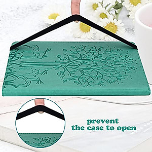 VODEFOX Case Fits Amazon Kindle Fire 7 Tablet (2022 Release-12th Gen) Latest Model 7",PU Leather Folio Stand Embossed Deer&Tree Cover with Elastic Band Stylus Slim Fit Protective Cover - Green