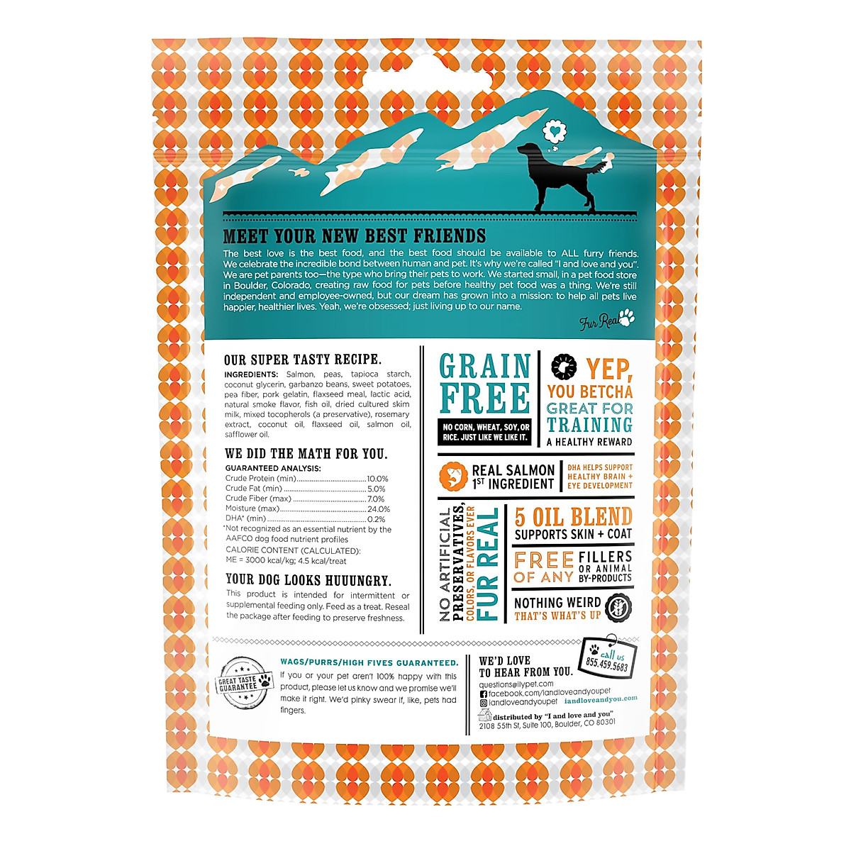 I and love and you Super Smarty Hearties - Salmon - Grain Free, DHA for Brain and Eye Support, Training Treat, Filler Free, 5oz