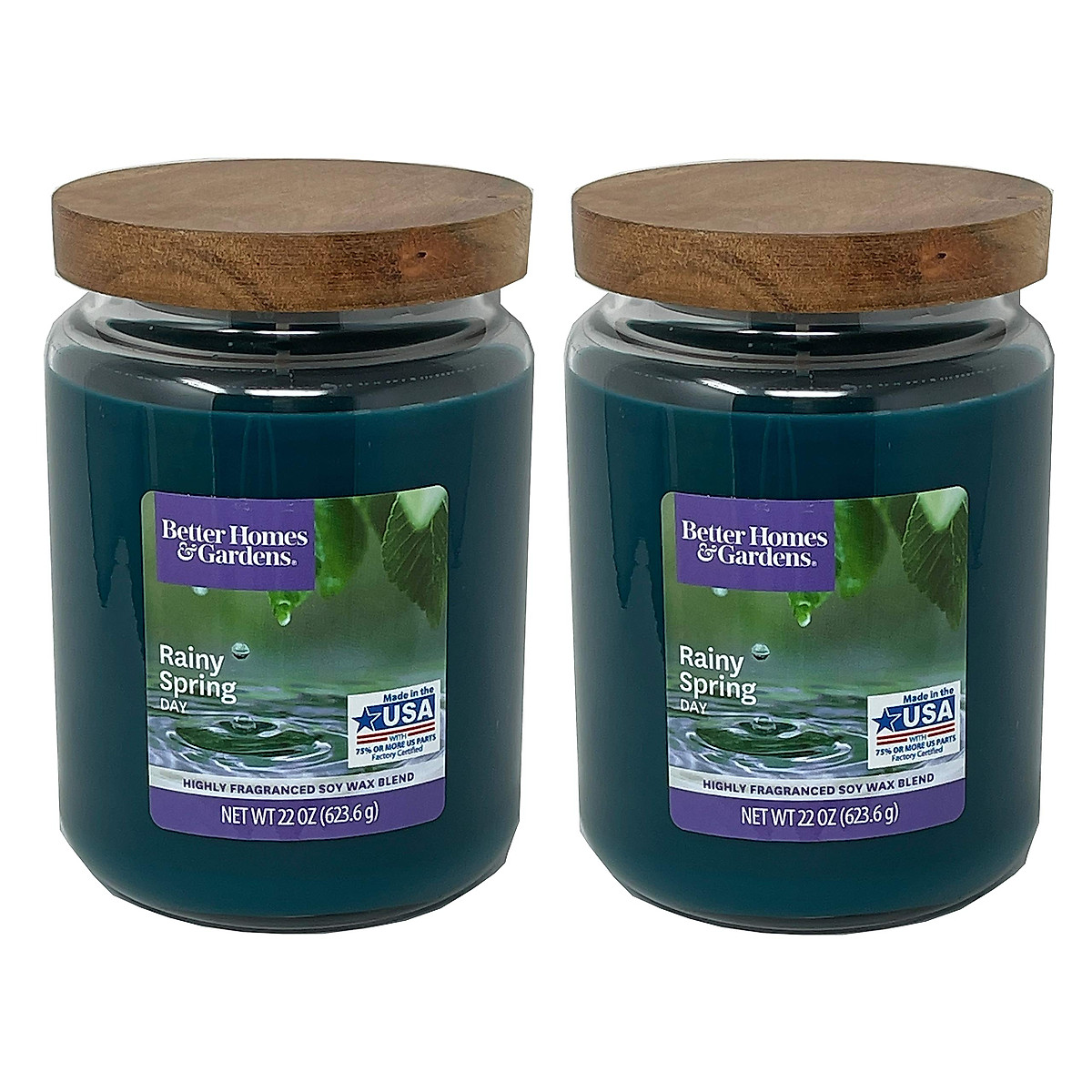 Better Homes Gardens 22oz Scented Candle, Rainy Spring Day 2-Pack