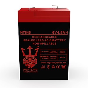 Exit Sign Battery 6V 4.5Ah Backup by Neptune - 2 Pack