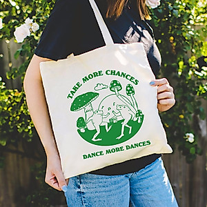 Kimoli Canvas Tote Bag Aesthetic Cute Beach Bag Reusable Grocery Shopping Bags Totes for Women DM6C