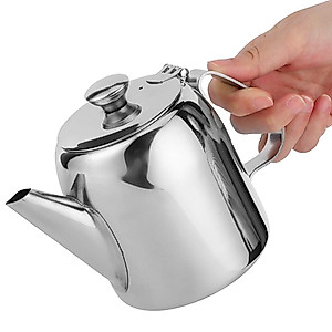 Belissy, 0.5 L Stainless Steel Teapot - Coffee Pot Teapot Stainless Steel Kettle Cold Water Jug Short Spout for Restaurants, Conference Rooms, Living Room, (20 oz )