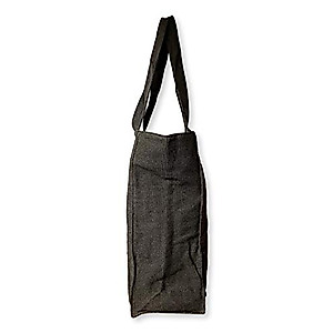 Extra Large Travel Day Tote Bag Heavy Duty Cotton Twill Zip Top (Charcoal Gray)
