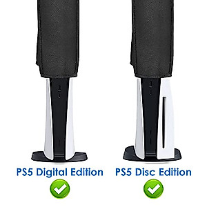 Wedorat Dust Cover for ps5 Protectors for Playstation 5 Game Console Case Skin Waterproof Washable Dust Cover Sleeve for PS5 Accessories Soft Neat Lining Dust Guard Black