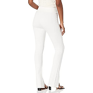 The Drop Women's Uma High Rise Fitted Slit Front Flare Pull-on Pant, Ivory, M
