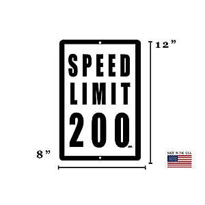 Rogue River Tactical Funny Mechanic Metal Tin Sign, 12x8 Inch, Wall Décor- Man Cave Bar Speed Limit 200 MPH