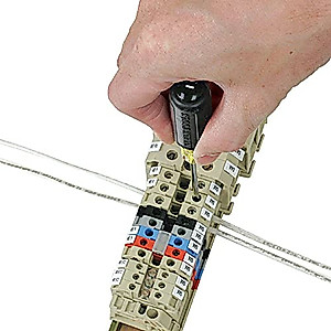 Klein Tools 612-4 Screwdriver, Flat Head Terminal Block Screwdriver, 1/8-Inch Cabinet Tip, 4-Inch Round Shank, TB-DIN