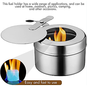 Cabilock 2pcs Stainless Steel Chafing Fuel Holder with Cover Chafer Canned Heat Fuel Box Buffet Warmer Warming Trays for Buffets Barbecue Parties Chafing Dish Buffet