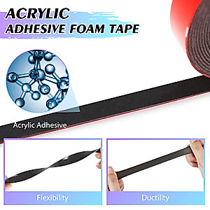 Double Sided Tape, Heavy Duty Mounting Tape, 33FT x 0.4IN Adhesive Foam Tape 3M Quality for Home Office Car Automotive Decor