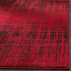 SAFAVIEH Adirondack Collection Area Rug - 5'1" x 7'6", Red & Black, Modern Abstract Design, Non-Shedding & Easy Care, Ideal for High Traffic Areas in Living Room, Bedroom (ADR116F)