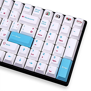 PBT White Japanese Keycaps 135 Keys Dye Cherry Profile with Key Puller Suitable for 104/87/84/61 60% MX Cherry Gateron Gaming Keyboard（135 Keycaps）