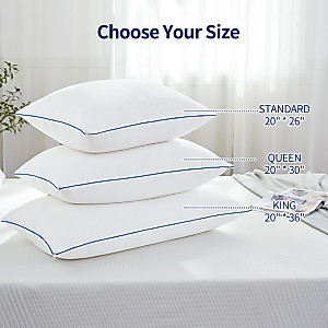 CHUN YI Shredded Memory Foam Pillows Queen Size Set of 2, Bed Pillows for Sleeping 2 Pack for Back Stomach Side Sleepers, Firm Pillows with Removable Cover 20x30 in