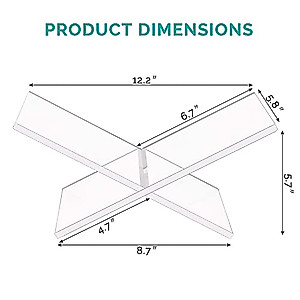 Devey Acrylic Book Holder 2-Piece (Black) Book Stand Display for Books, Magazines, textbooks, cookbooks, Reading Great for Home Decor Bookstand on Desk Bookholder