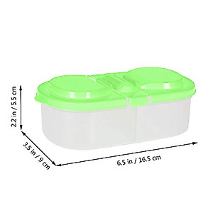 OUNONA Snack Containers 2compartment Food Storage: 4Pack Food Containers Divided Snack Boxes Two Sections for Snacks On the Go for Work and Travel