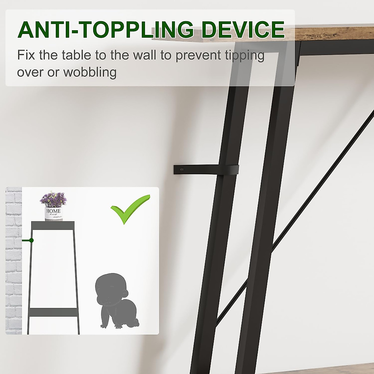 IBUYKE 78.7 Inches Extra Long Sofa Table Behind Couch, Industrial 2-Layer Console Table for Hallway, Entryway & Living Room,Rustic Brown UTMJ063H