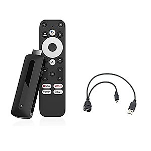 KD3 Google TV OS Android 11.0 Netflix 4K Video YouTube Streaming TV Stick AV1 Supported 2GB RAM 8GB ROM Google Assistant Free OTG Cable
