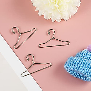 50pcs Mini Doll Clothes Hangers Mini Clothes Hanger Metal Doll Hangers for Dress Closet Doll House Accessories